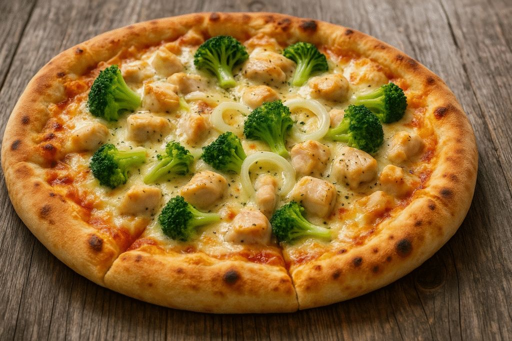 Pizza de Frango com Brócolis - cozinhafit.blog